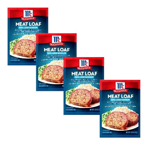 ( 4 Pack ) McCormick Meat Loaf Seasoning Mix 30% Less Sodium 1.25 Oz ...