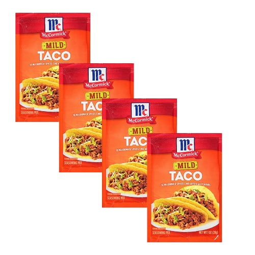 McCormick Mild Taco Seasoning Mix, 4 Pack, 1 oz Packets, Mexican Spices ...