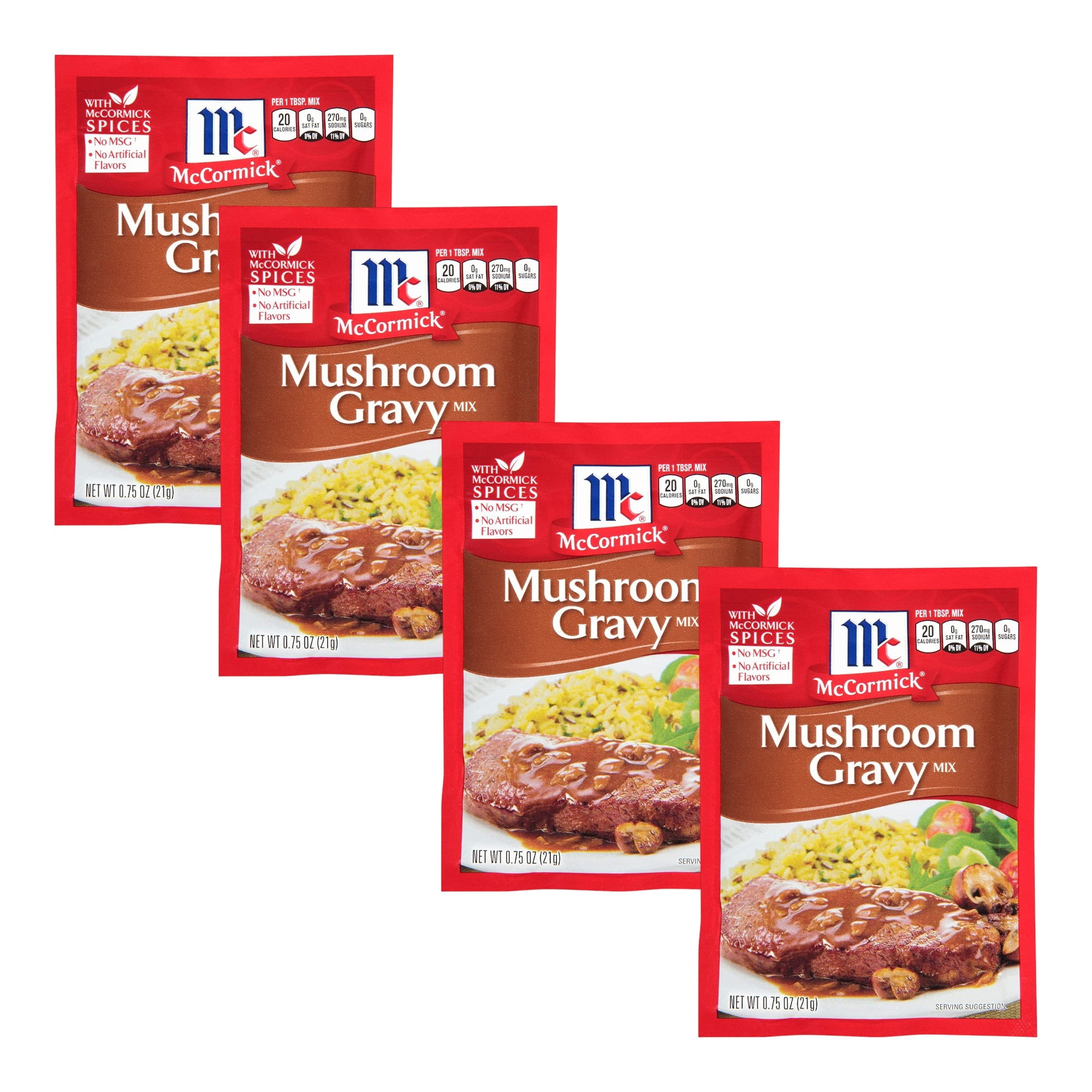 ( 4 Pack ) McCormick Mushroom Gravy Mix .75oz - Walmart.com