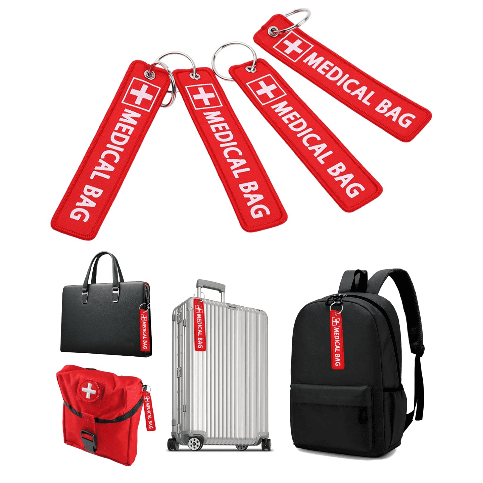 4 Pack Medical Alert Bag Tag for Medical Bag CPAP Respiratory Devices ...