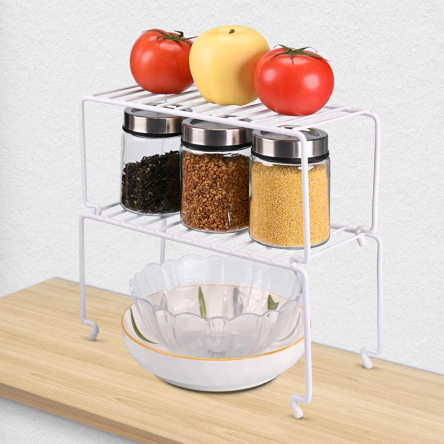 4-Pack Medium Kitchen Organizer Rack, Kitchen Shelves for Spice ...