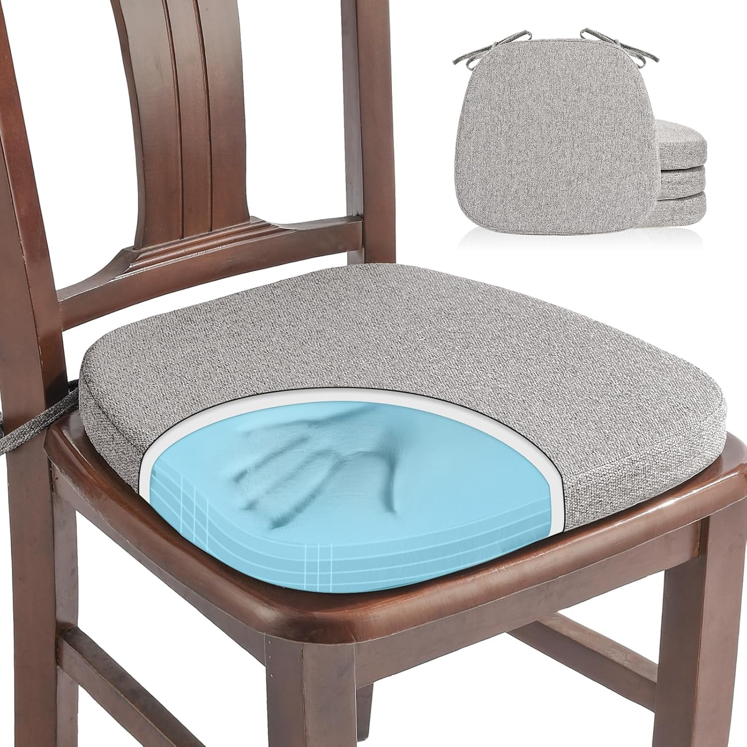 4 Pack Memory Foam Chair Cushions for Dining Chairs, Friendly Woven ...