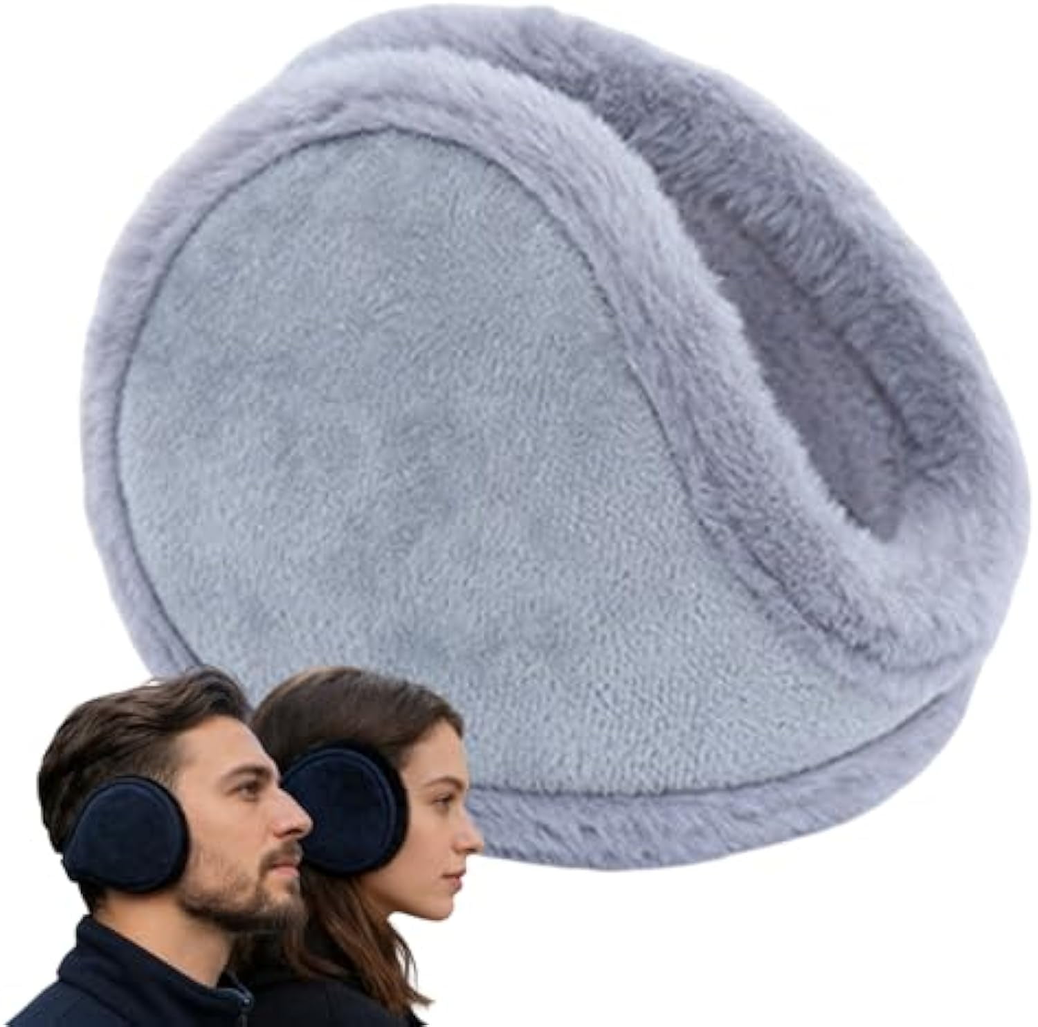4-Pack Men Ear Muffs for Winter, Fleece Behind Head Ear Warmers ...