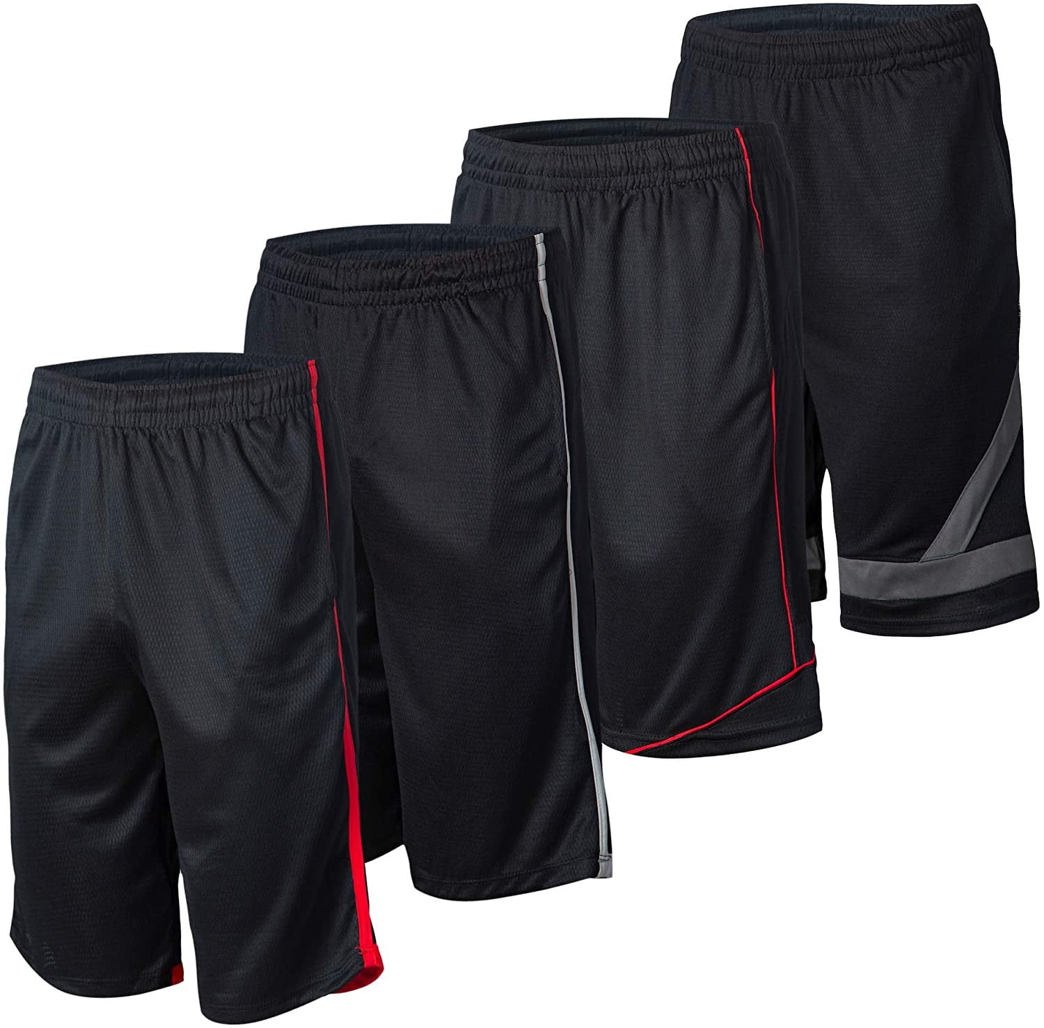 4 Pack: Men's Quick Dry Performance Athletic Shorts with Pockets for ...