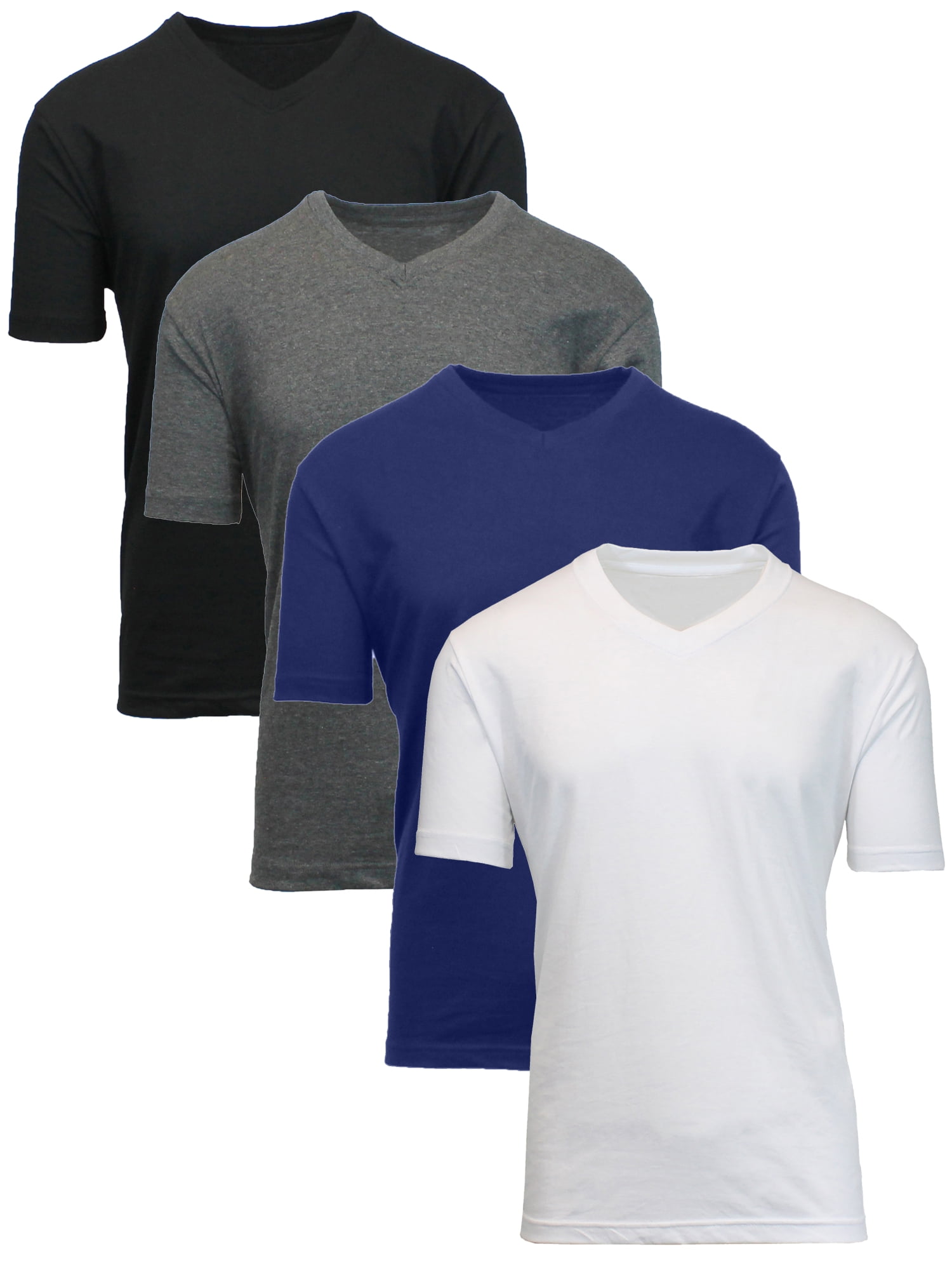 4-Pack Men's Short Sleeve V-Neck Modern Fit Classic Tees (S-3XL ...