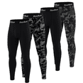 4 Pack Mens Long Johns Thermal Underwear Pants Fleece Lined Warm Base ...