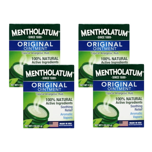 Mentholatum Original Chest Rub, Natural Topical Analgesic Ointment, 4 ...
