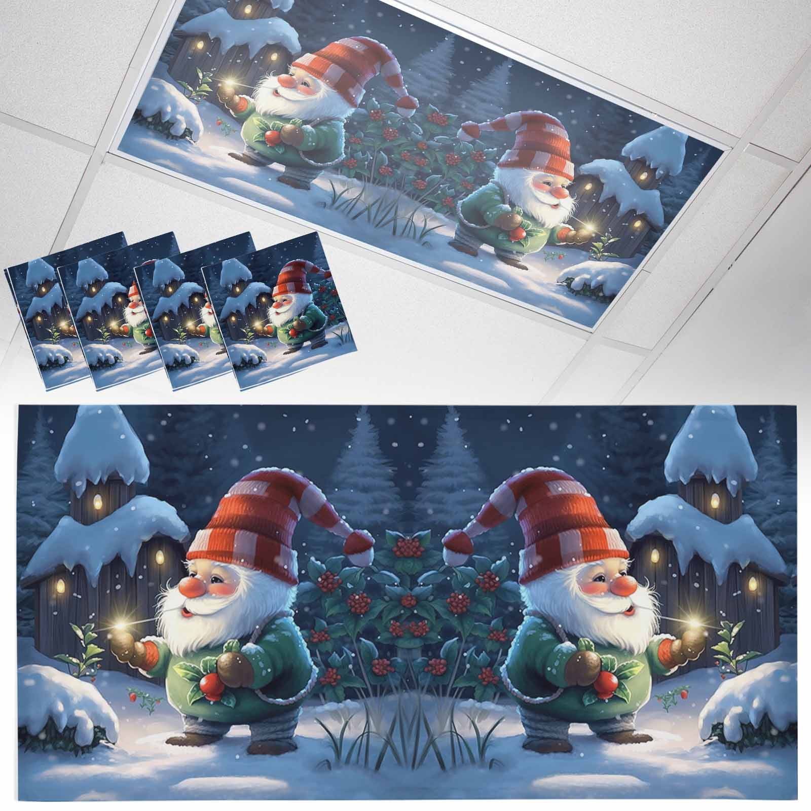 4 Pack Merry Christmas Fluorescent Light Covers for Ceiling Lights ...