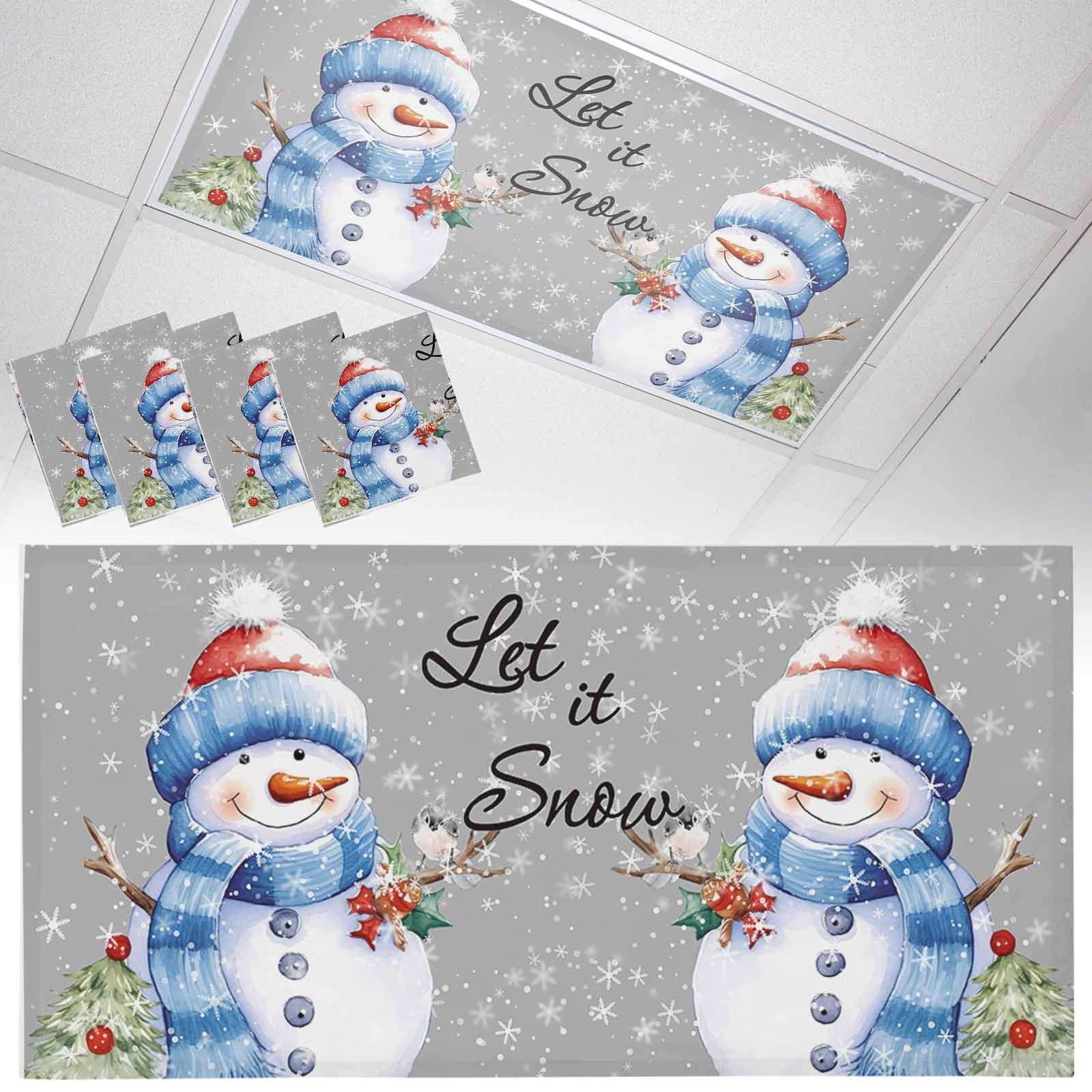 4 Pack Merry Christmas Fluorescent Light Covers for Ceiling Lights ...