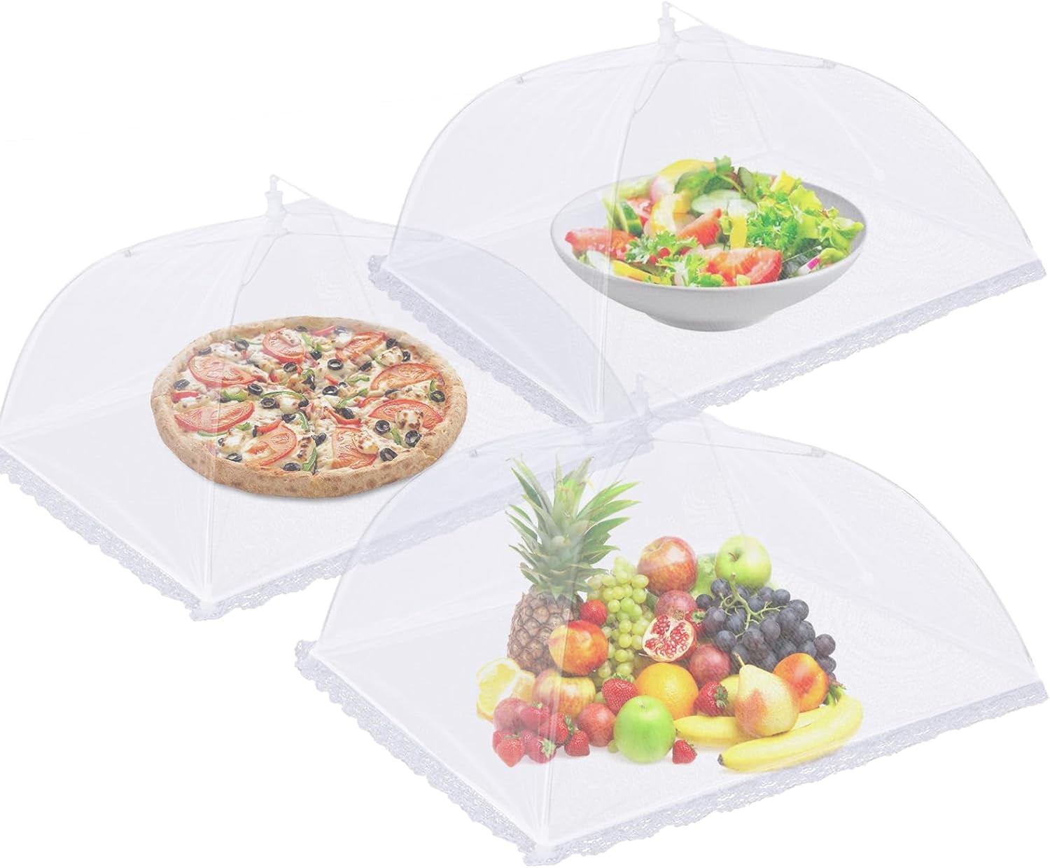 4 Pack Mesh Food Covers 17 inch, Large and Tall Food Covers, Pop-Up ...