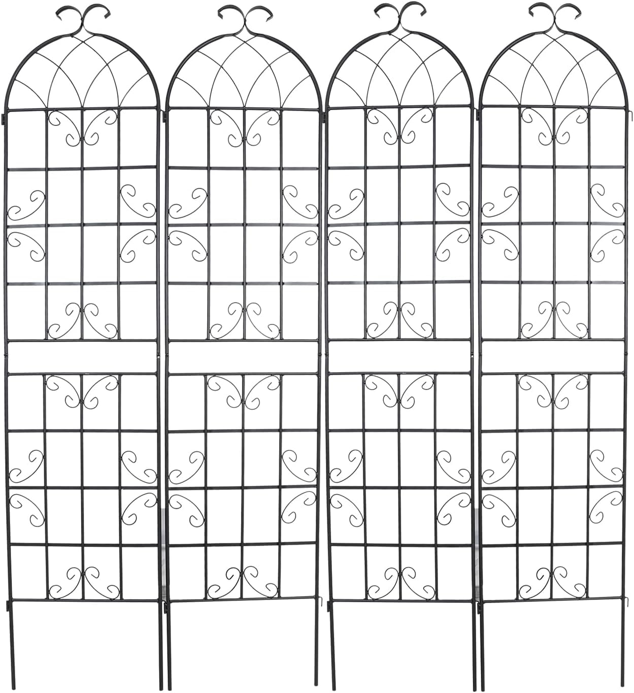 4 Pack Metal Garden Trellis 86.2x19.7inch for Climbing Plants,Rustproof ...