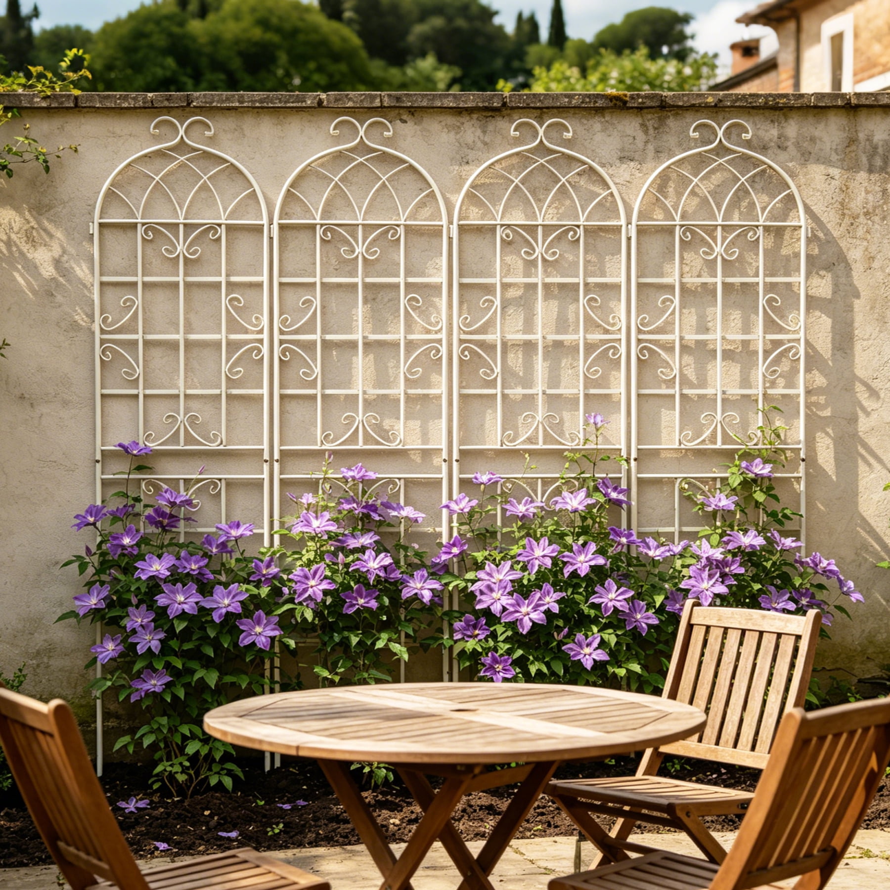 4 Pack Metal Garden Trellis 86.7" Rustproof for Climbing Plants Outdoor ...