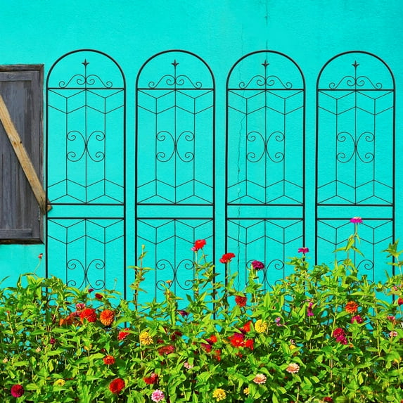 4 Pack Metal Garden Trellis 86.7" x 19.7" Rustproof Trellis for ...