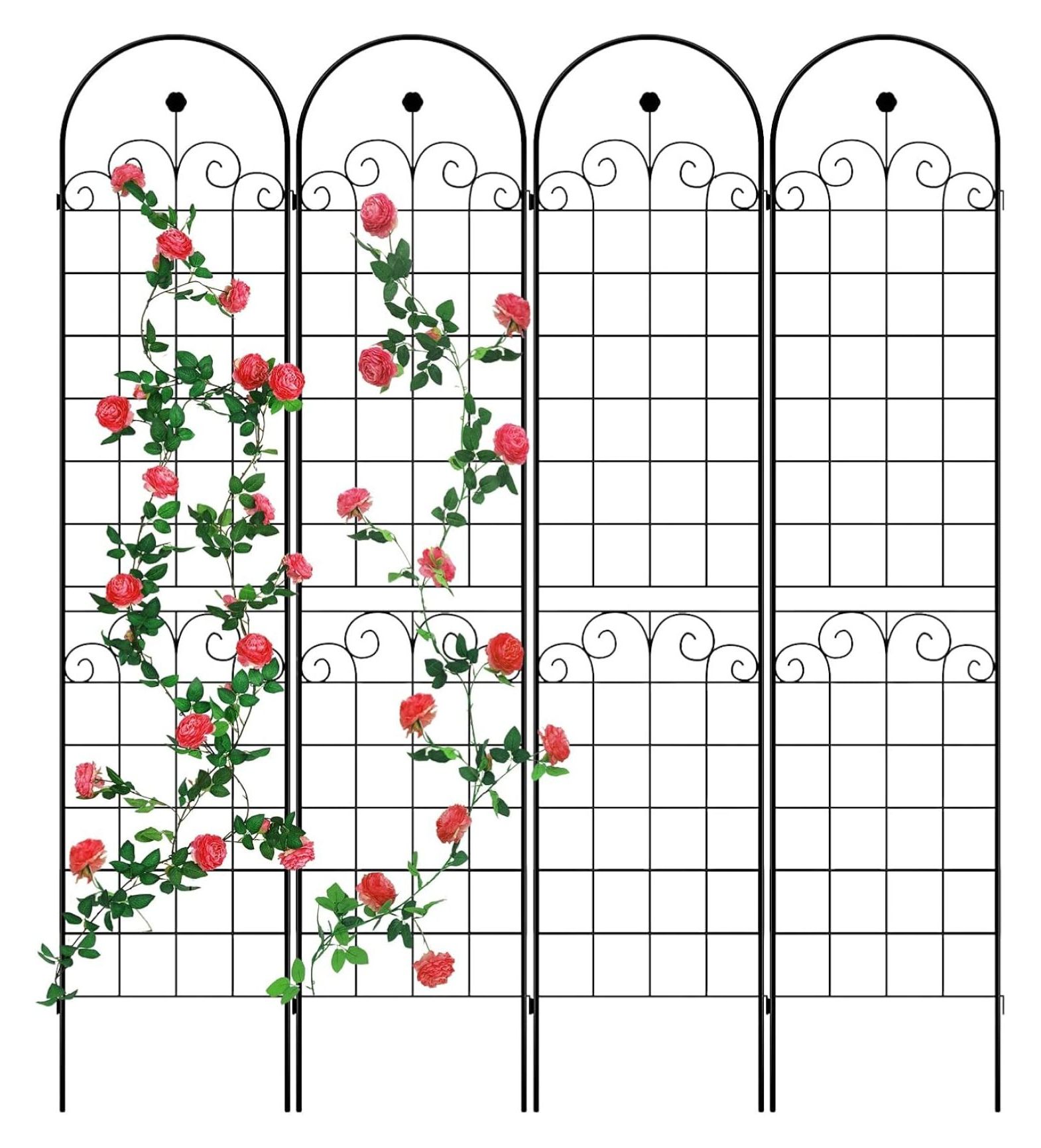 4 Pack Metal Garden Trellis for Climbing Plants Outdoor H86.7'' x W 19. ...