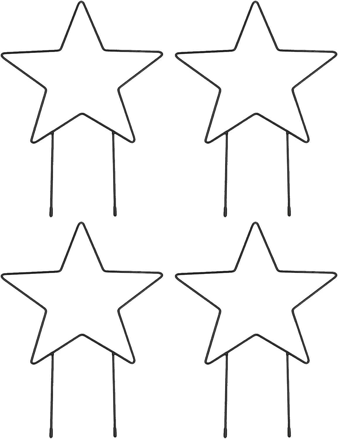 4 Pack Metal Garden Trellis, Five-Pointed Star Shaped Plant Support ...