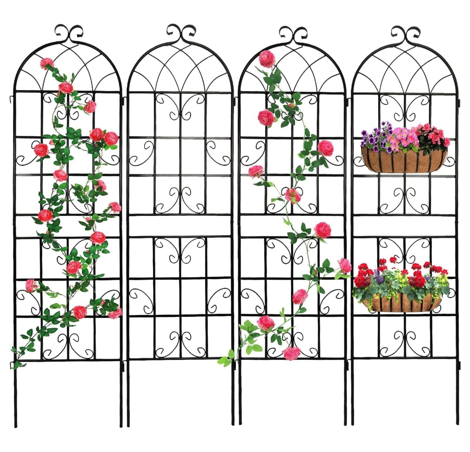 4 Pack Metal Garden Trellis for Climbing Plants H71 x W 19.7'' Plant ...