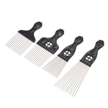 3Pcs Metal Afro Comb African American Pick Comb Hair Brush Hairdressing ...