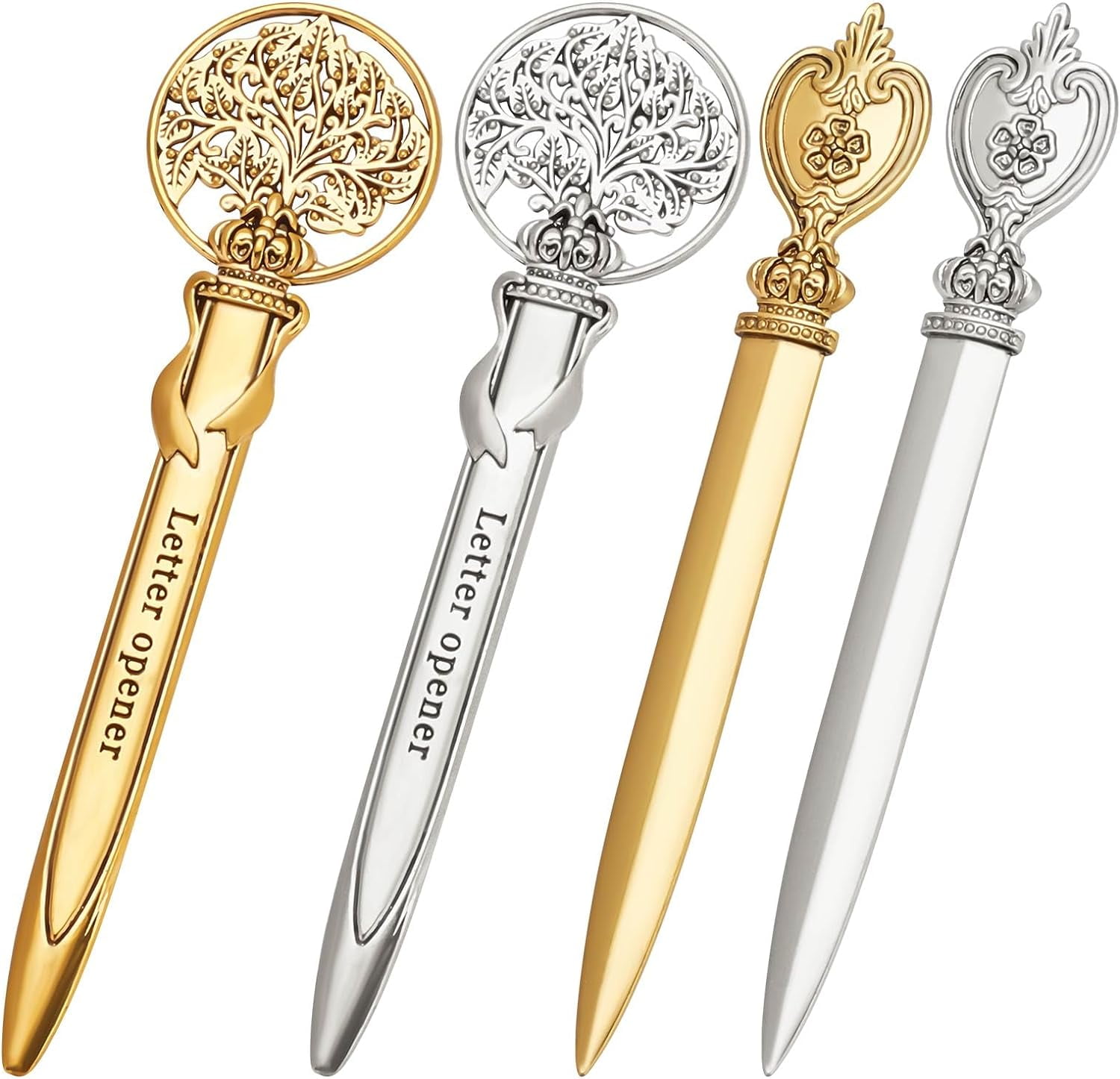4 Pack Metal Letter Opener Antique Style Envelope Opener Office Letter ...