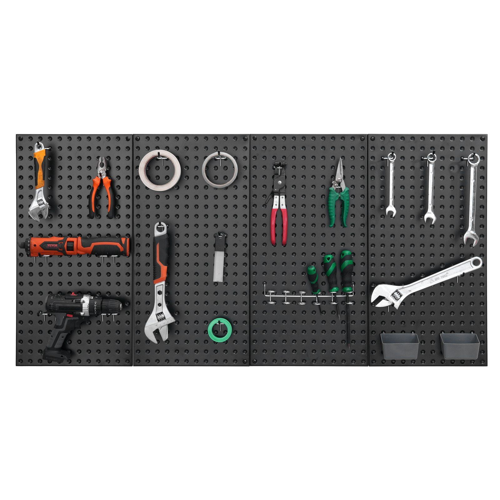 Heavy-Duty Metal Pegboard Panel 4-Pack, 24" x 12" Wall Grid System for ...