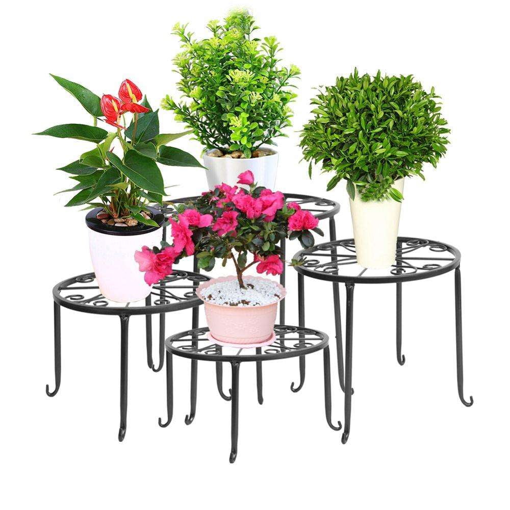 4 Pack Metal Plant Stands Corner Flower Pot Shelf Holder for Home ...