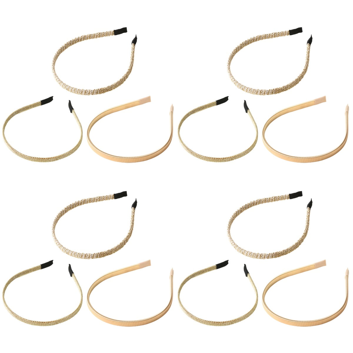 4 Pack Metal Spring Headband Hair Bands Accessories for Girls Bridal ...