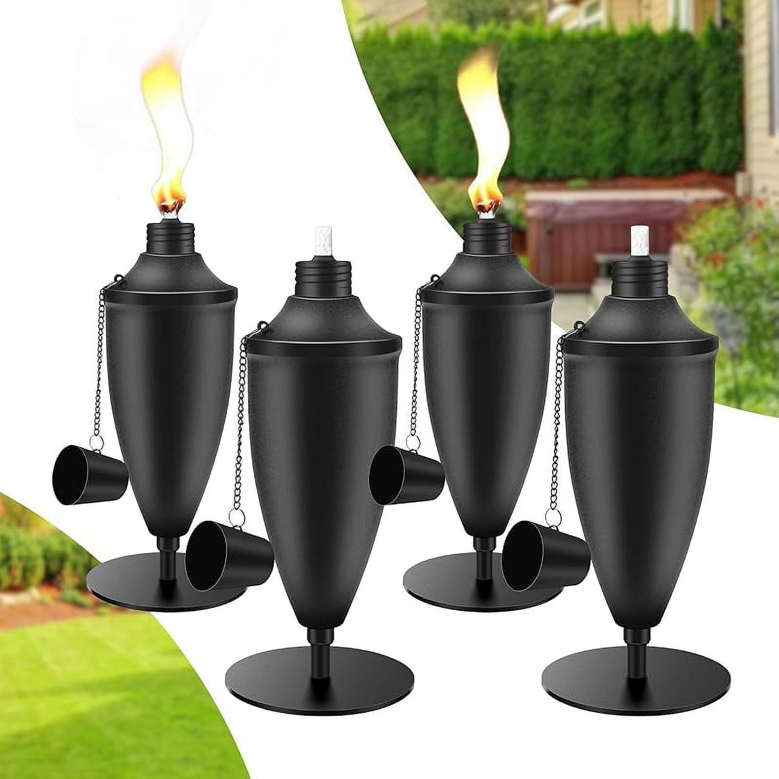 4 Pack Metal Tabletop Torches,22 oz Citronella Torches for Outside ...