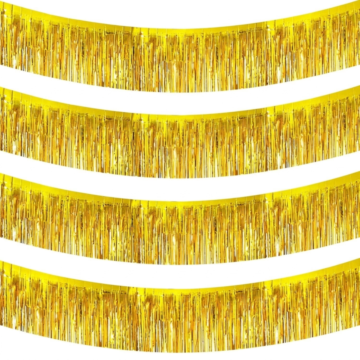 4 Pack Metallic Foil Fringe Tinsel Banner, Total 39 Feet Multi-Color ...