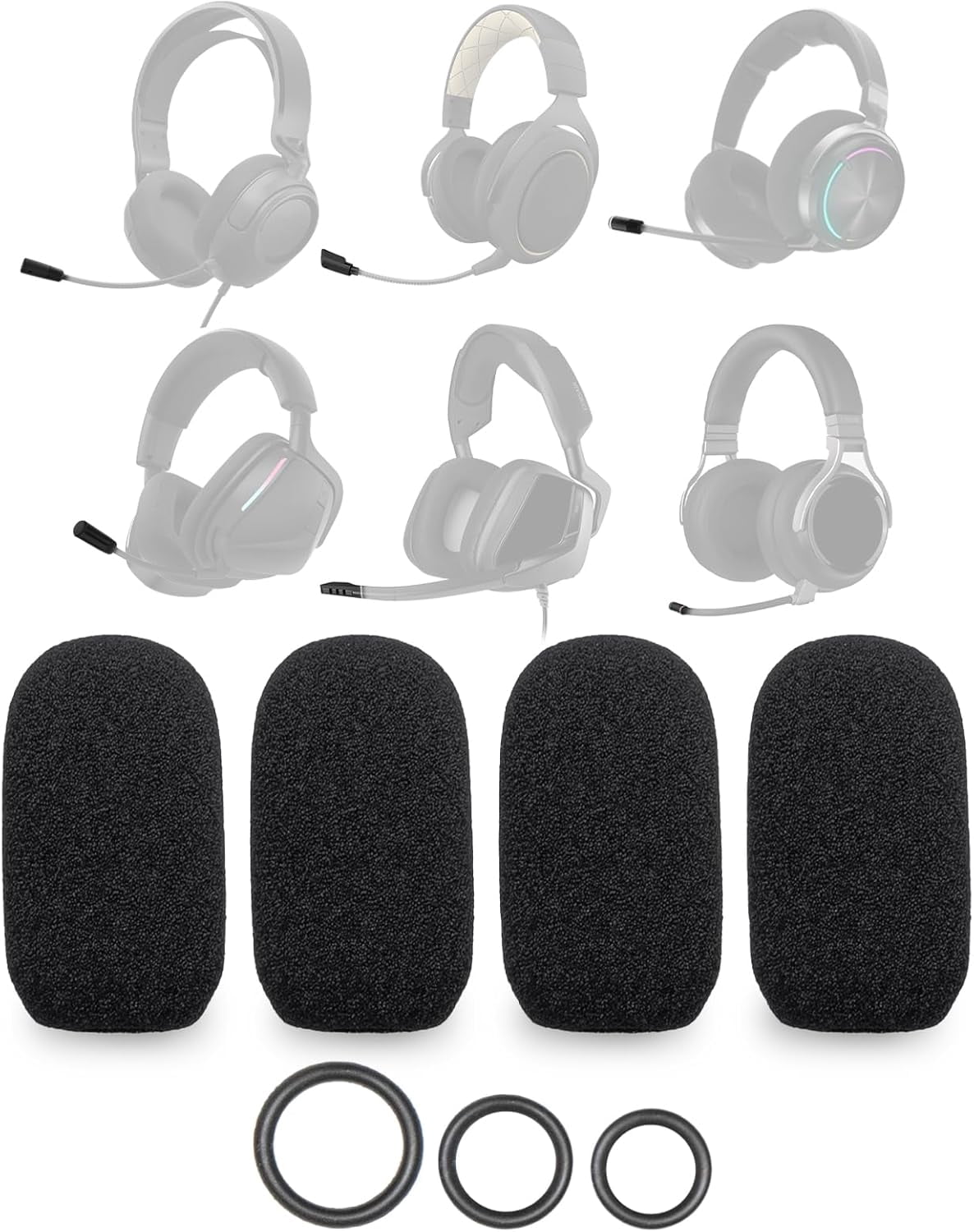 4-Pack Mic Foam Covers Compatible with CORSAIR VOID RGB ELITE, HS35 ...