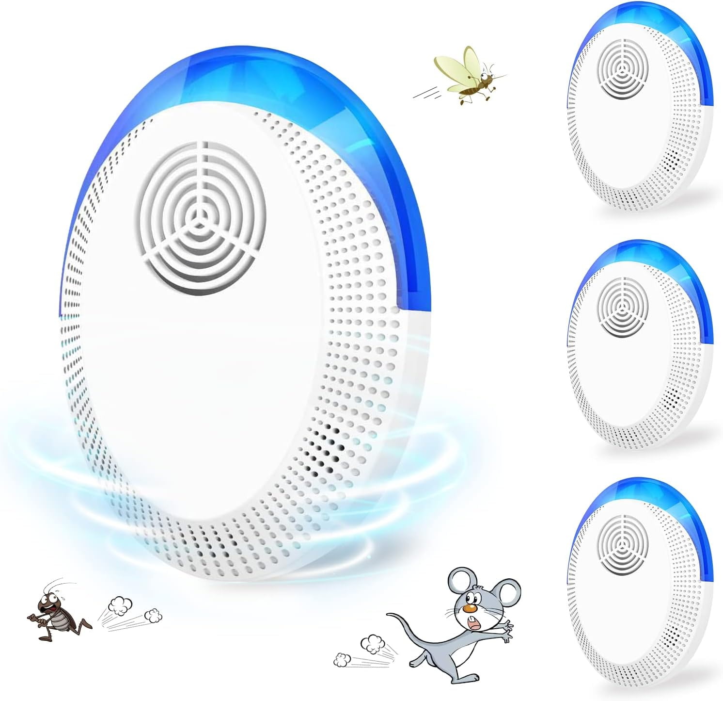 4 Pack Mice Repellent Indoor, Ultrasonic Rodent Mouse Pest Repeller ...
