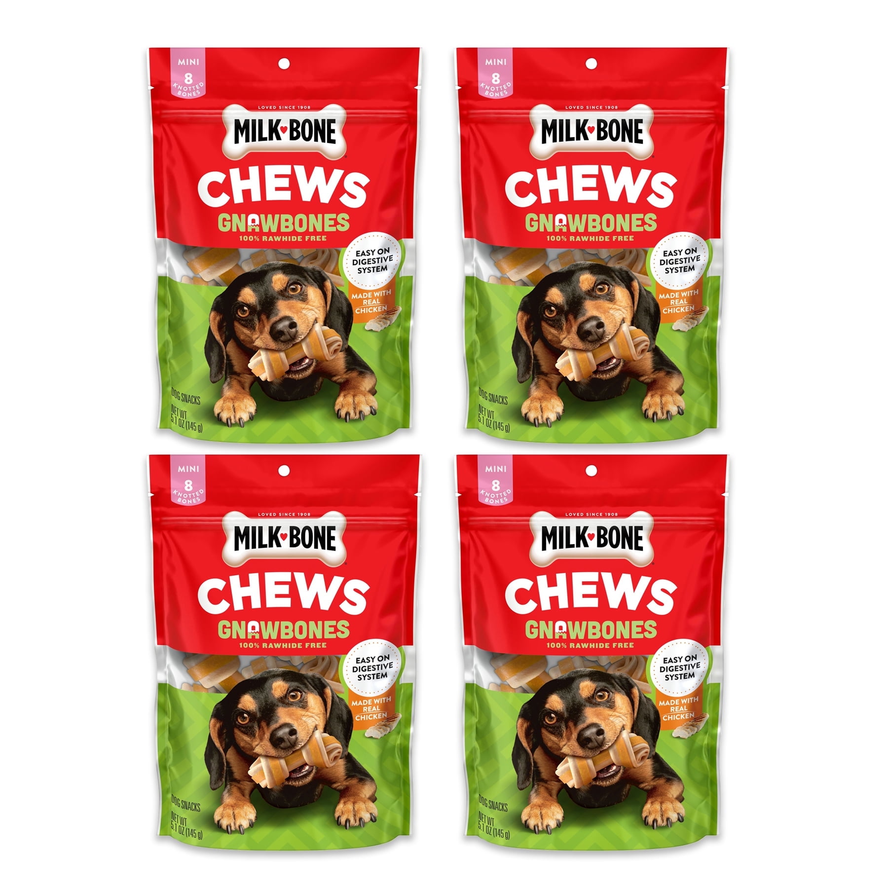 Milk-Bone GnawBones Chewy Dog Chews, Rawhide Free with Real Chicken ...