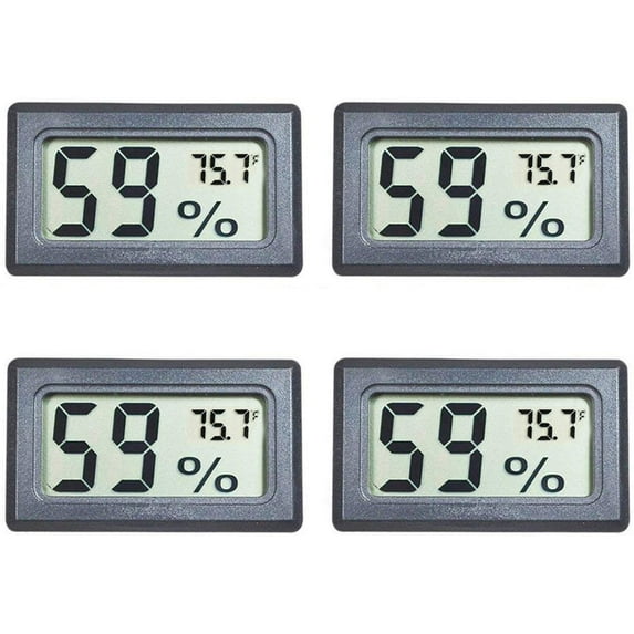4-Pack Mini Digital Temperature Humidity Meters Gauge Indoor ...