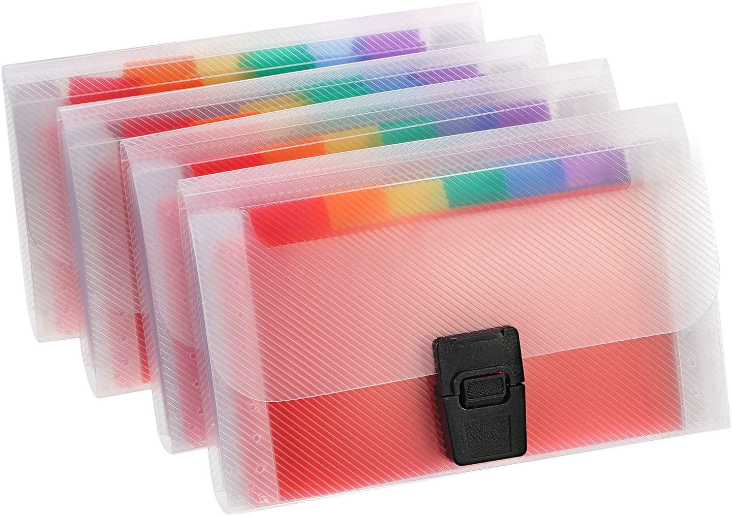 4 Pack Mini Document File A6 7.1 X 4.45 X 1.1 Inch Rainbow Expanding ...