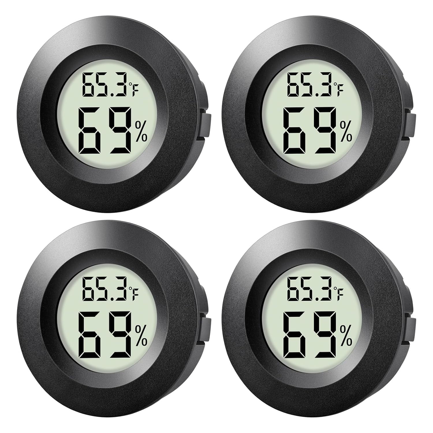 4-Pack Mini Hygrometer Thermometer Indoor Outdoor Round Humidity Meter ...