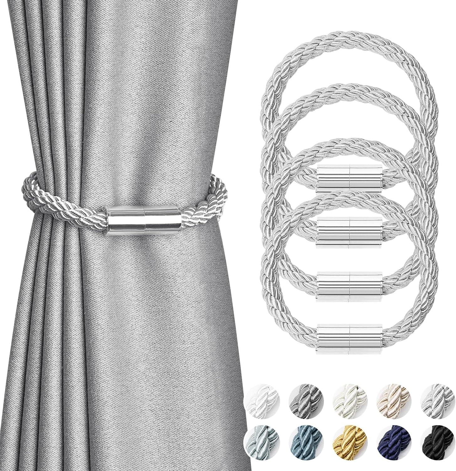 4 Pack Mini Magnetic Curtain Tiebacks Modern Simple Style Drape Tie ...