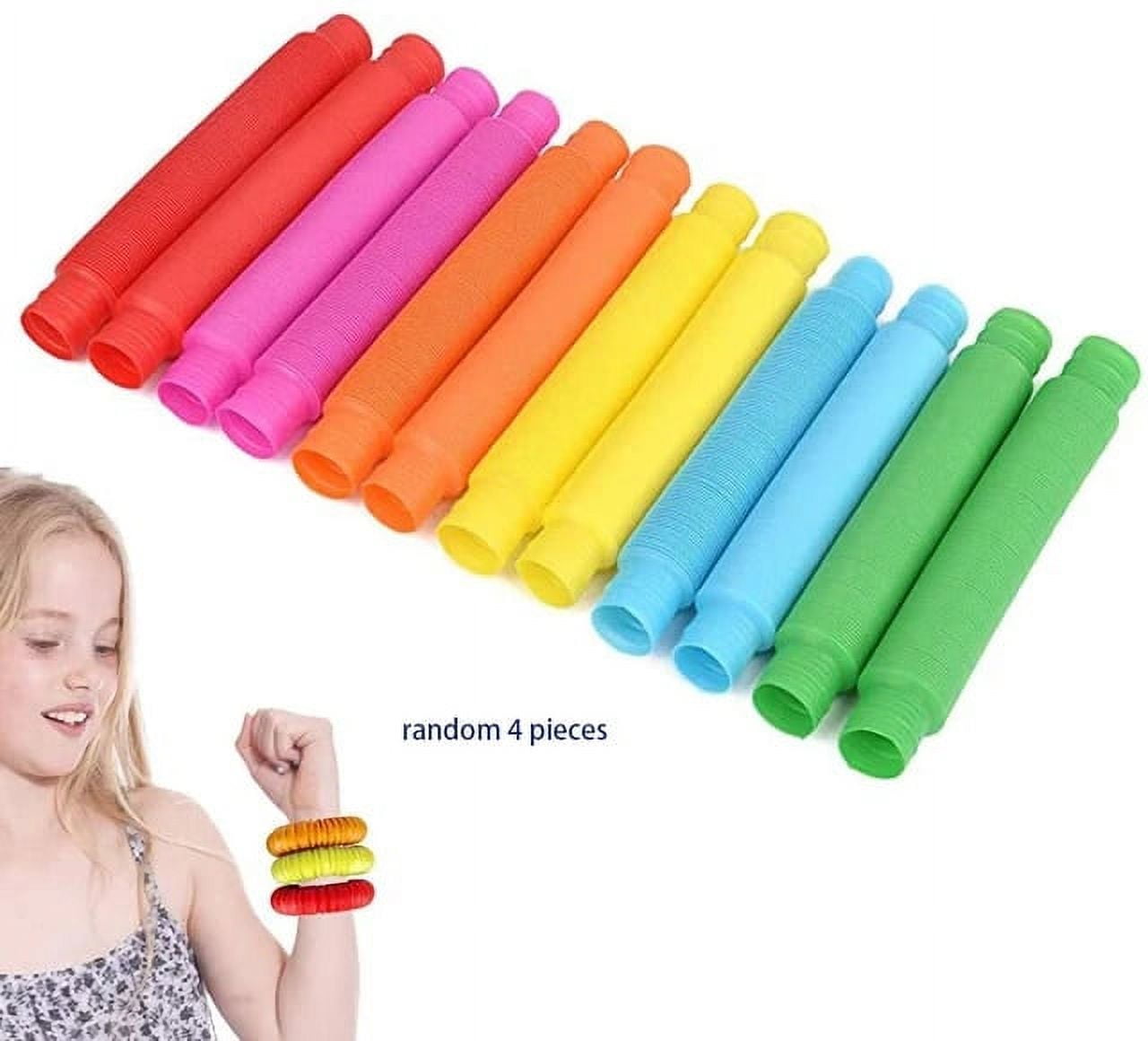 4 Pack Mini Pop Tube Sensory Fidget Toy Colorful Heavy-Duty for ...
