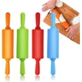4 Pack Mini Rolling Pin for Kids, 9 Inch Plastic Handle Rolling Pin Non ...