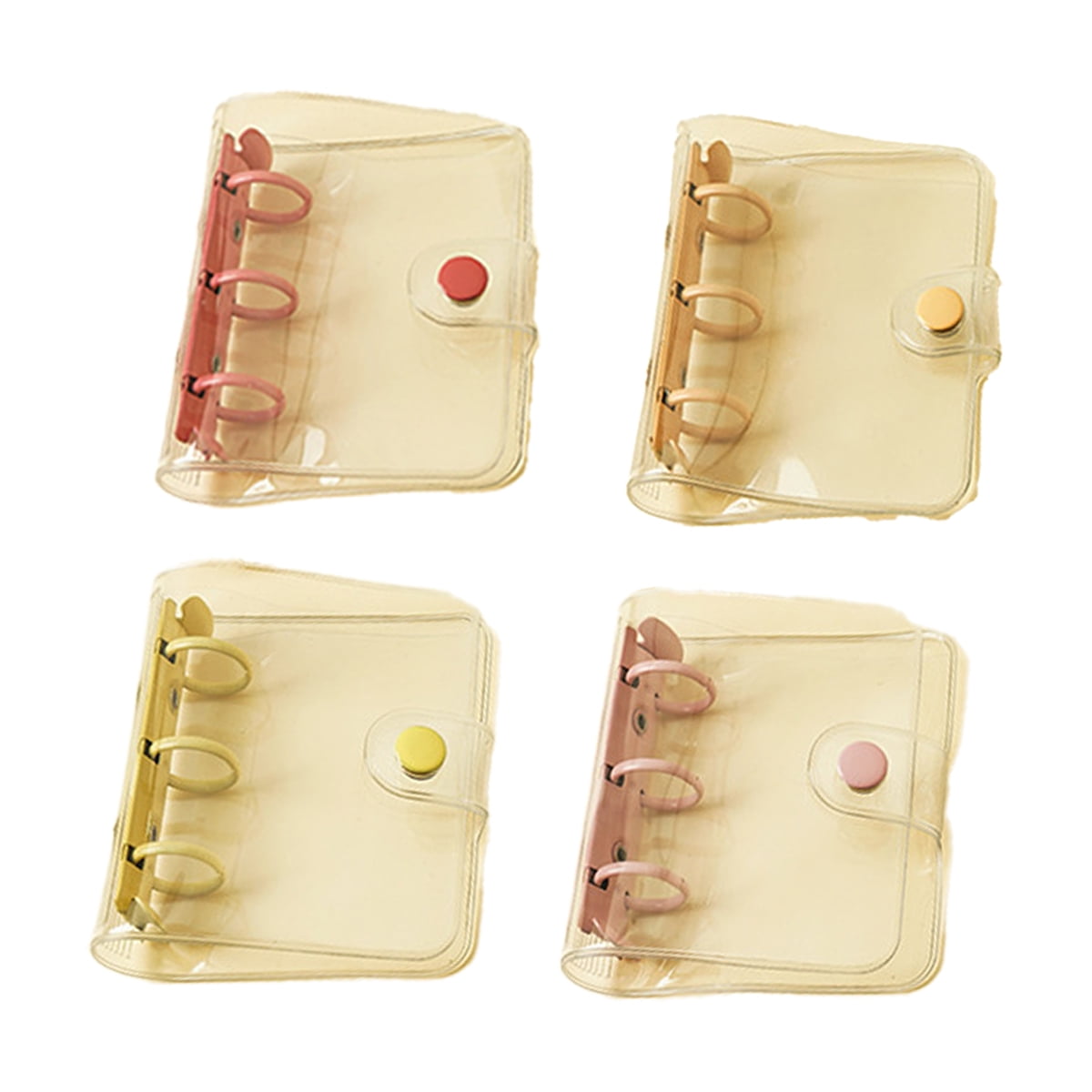 4 Pack Mini Transparent 3 Ring Binder Covers Clear Soft PVC Notebook ...