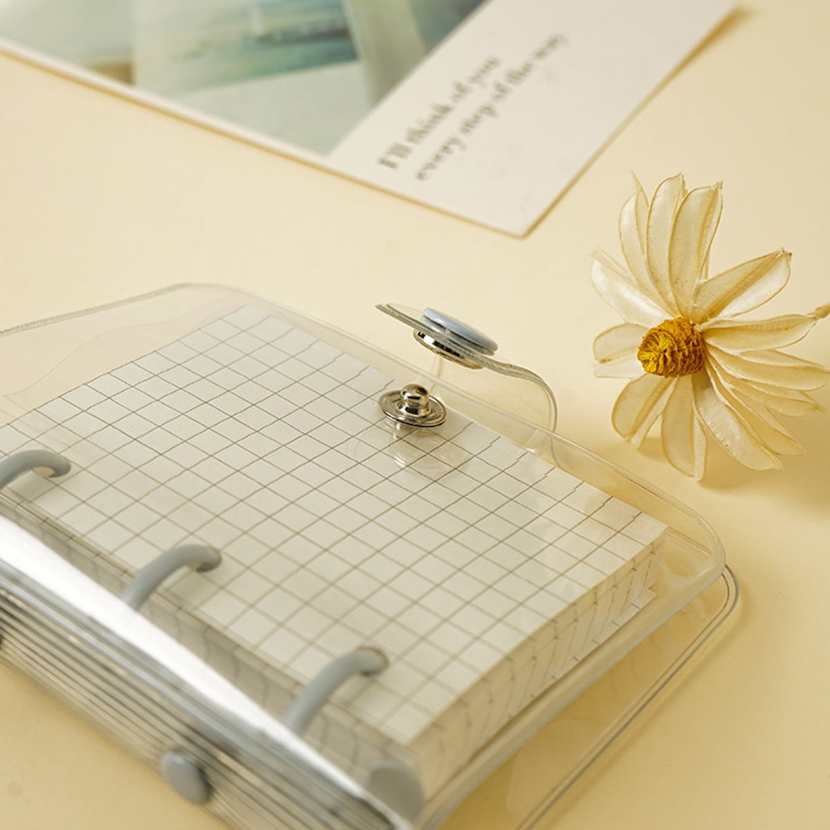 4 Pack Mini Transparent 3 Ring Binder Covers Clear Soft PVC Notebook ...