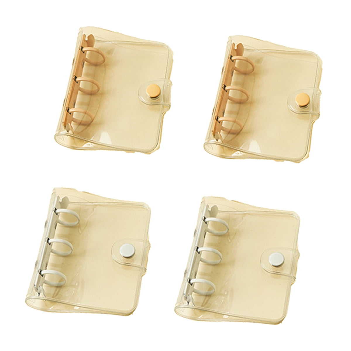 4 Pack Mini Transparent 3 Ring Binder Covers Notebook Closure Loose ...