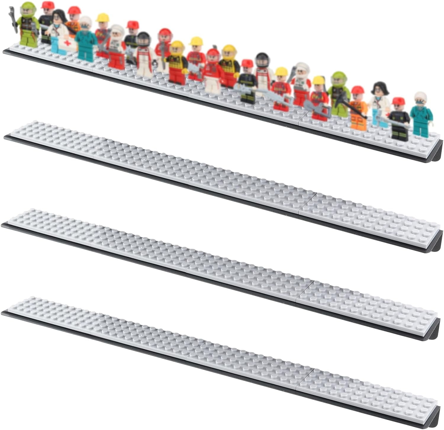 4-Pack Minifigure Display Case, Holds Up To 96 Figures, Mini Action ...