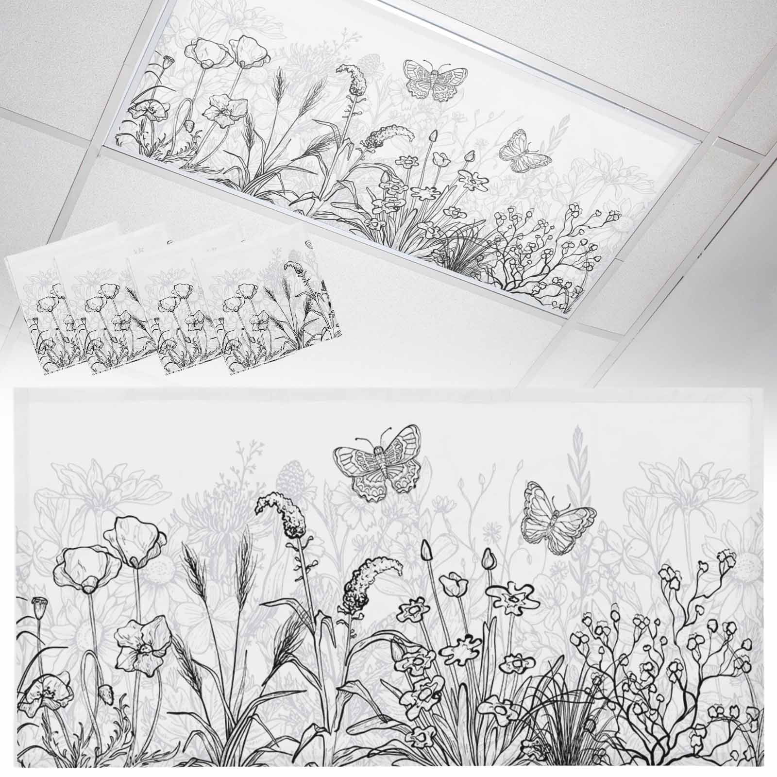 4 Pack Minimalism Flower Fluorescent Light Covers for Ceiling Lights ...
