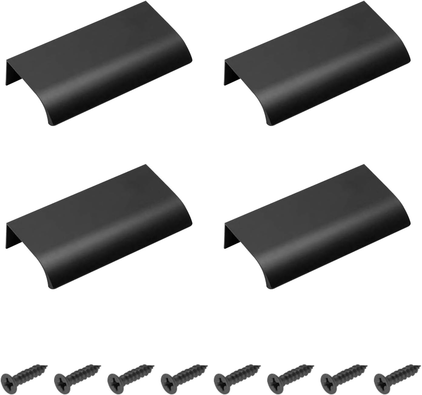 4 Pack Modern Style Finger Edge Pull Furniture Drawer Handles Hidden ...