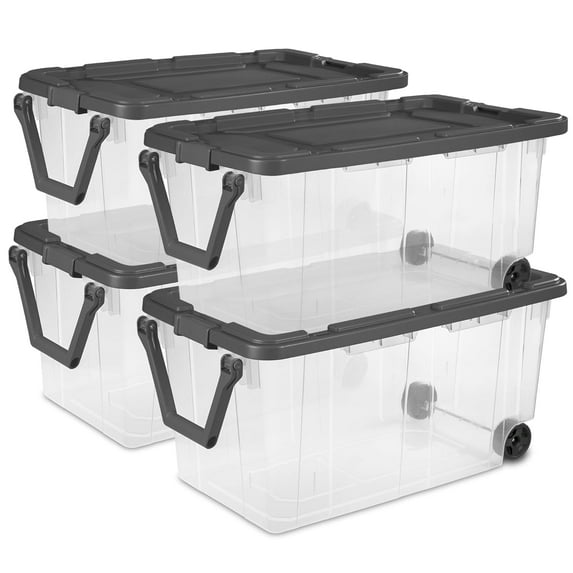 Modular Stacker Storage Bins Durable Clear Plastic Stackable With ...
