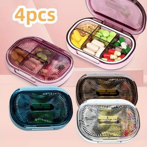 4-Pack Moisture-Proof Storage Cases, Compact Organizer Box with ...