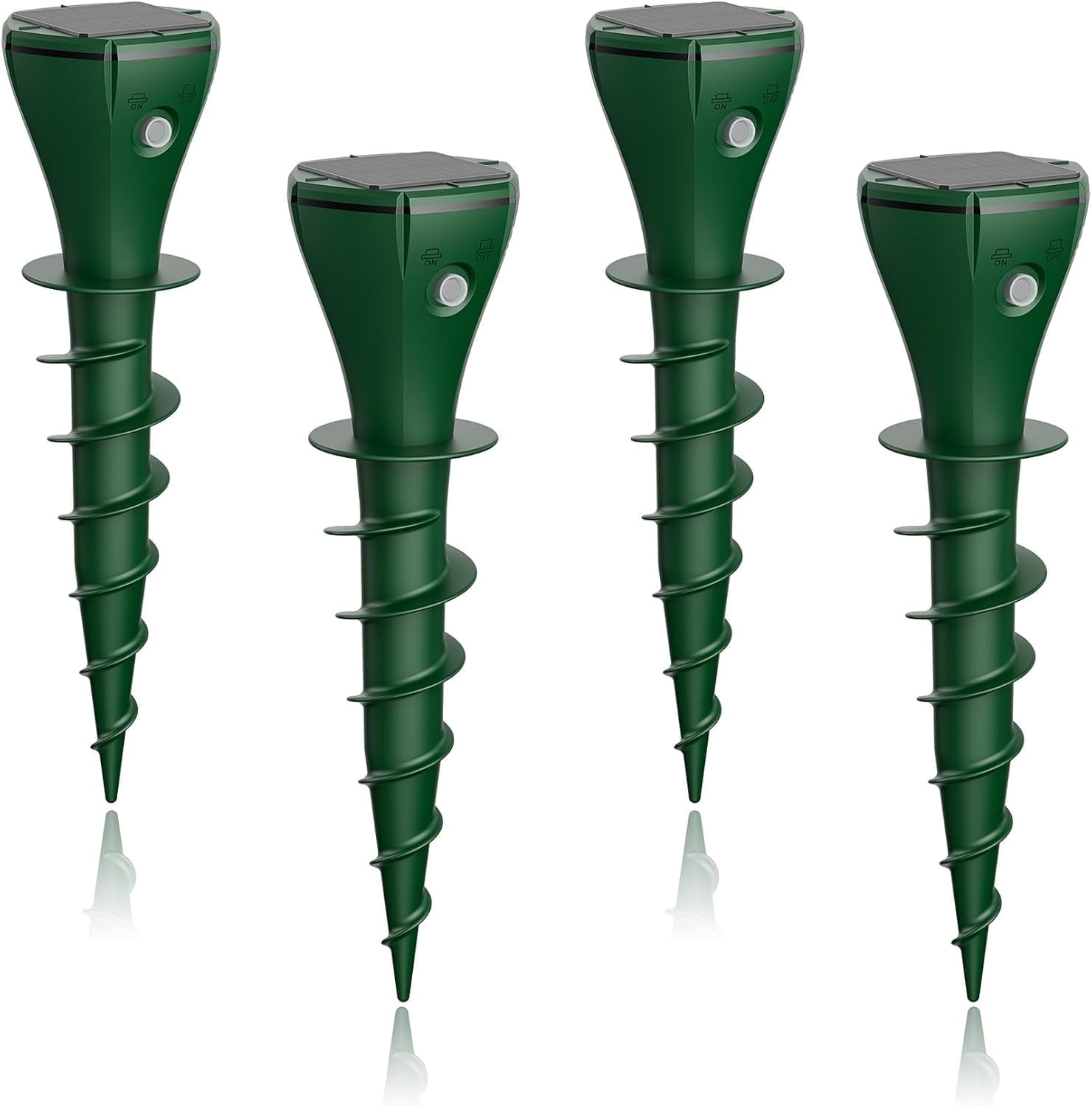 4 Pack Mole Repeller,Screw Solar Powered Gopher Deterrent Stake for ...