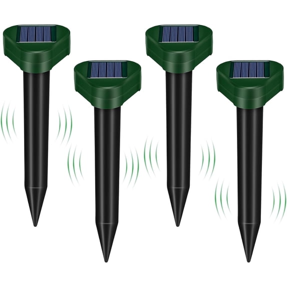 4 Pack Mole Repellent Solar Powered Outdoor, Gopher Repellent ...