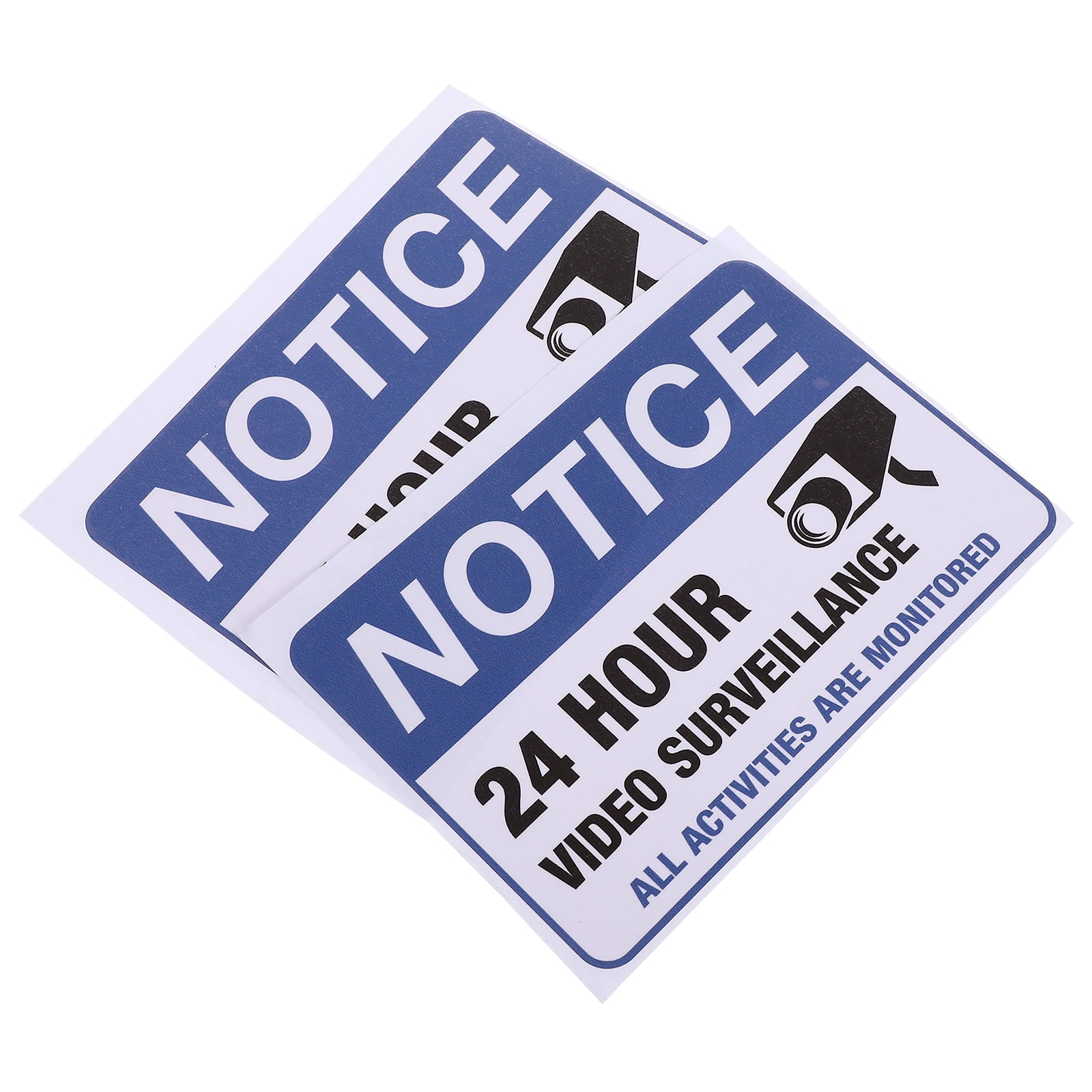 4 Pack Monitoring Warning Stickers Caution Alarms Car Video Decals Blue ...