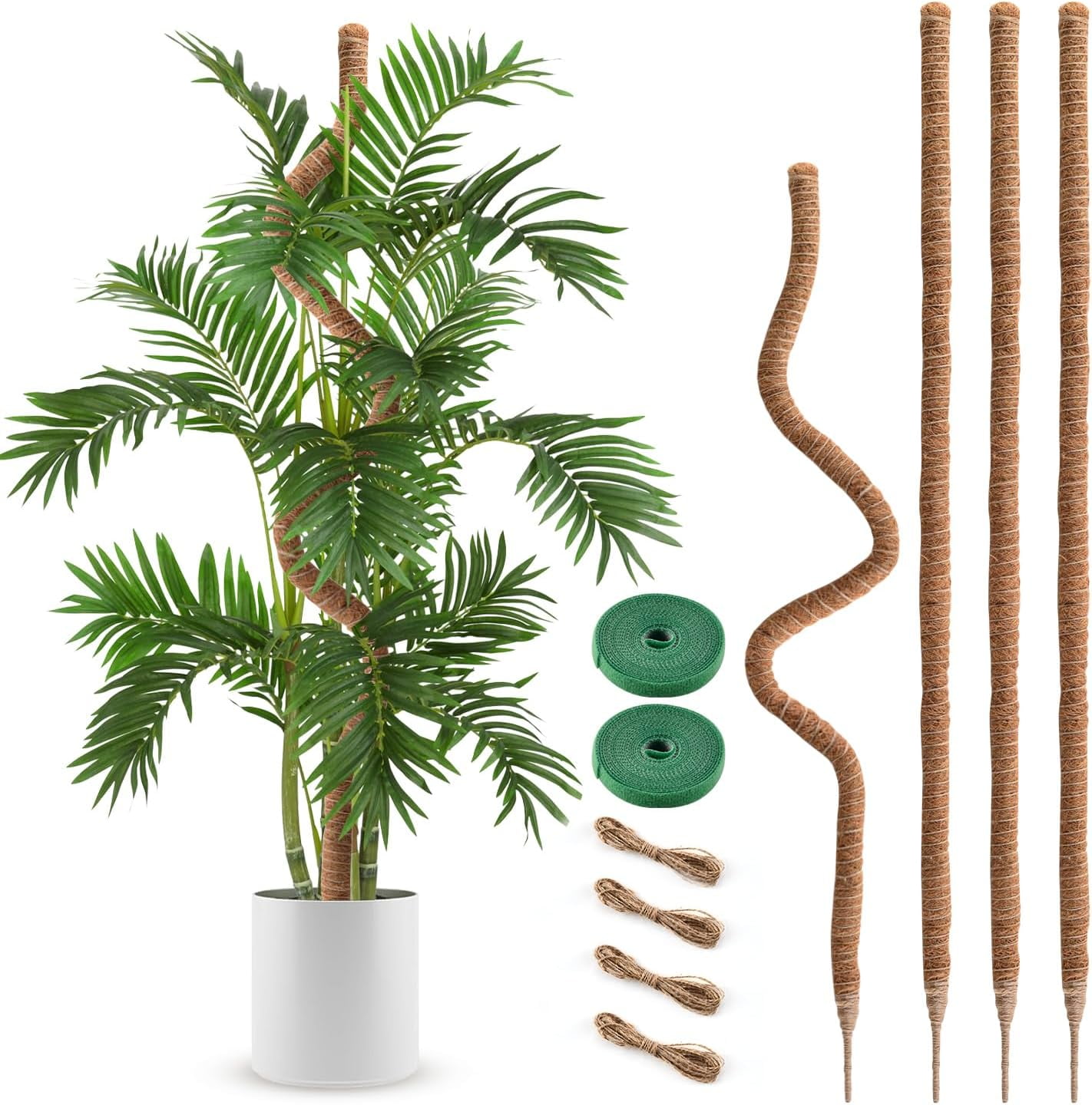 4 Pack Moss Pole 63 Inch Plant Support Moss Poles Bendable for Climbing ...