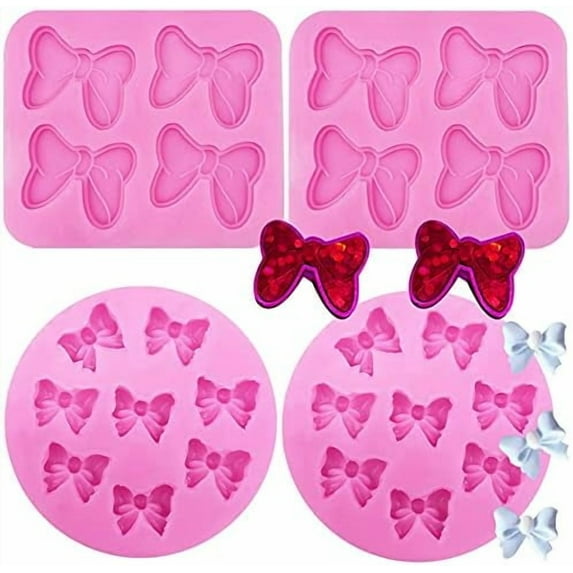 4 Pack Mouse Bows Cartoon Butterfly Tie Silicone Mold Fondant Chocolate ...