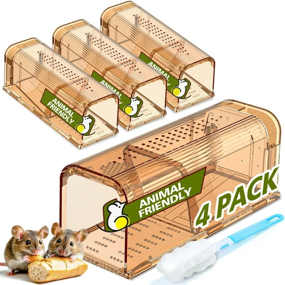 4 Pack Mouse Traps No Kill Hmane Mouse Traps Indoor for Home Catch and ...